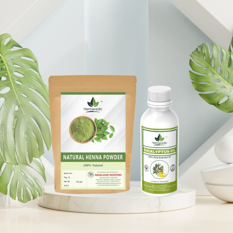 Natural Henna Powder (1kg) + 100% Pure Eucalyptus Oil (500ml) Combo ...